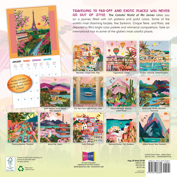 The Colorful World of Rhi James 2024 Wall Calendar - RSVP