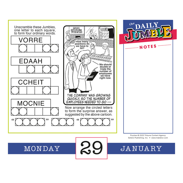 The Daily JUMBLE® 2024 Daily Calendar - RSVP