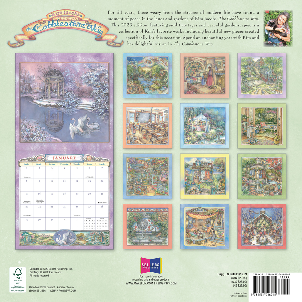 The Cobblestone Way 2023 Wall Calendar - RSVP