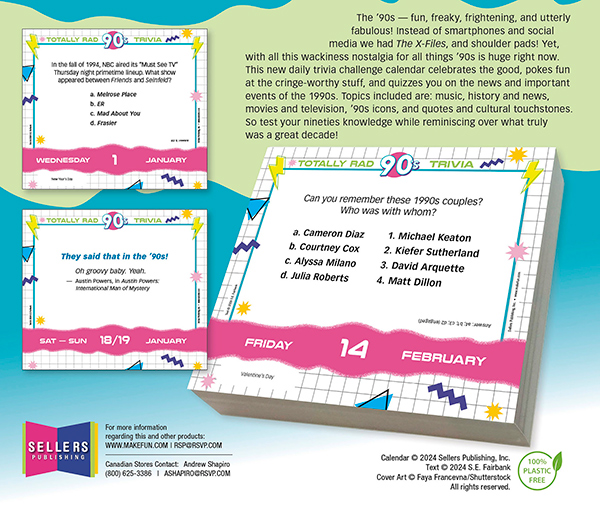 Totally Rad 90s Trivia 2025 Boxed Daily Calendar - RSVP